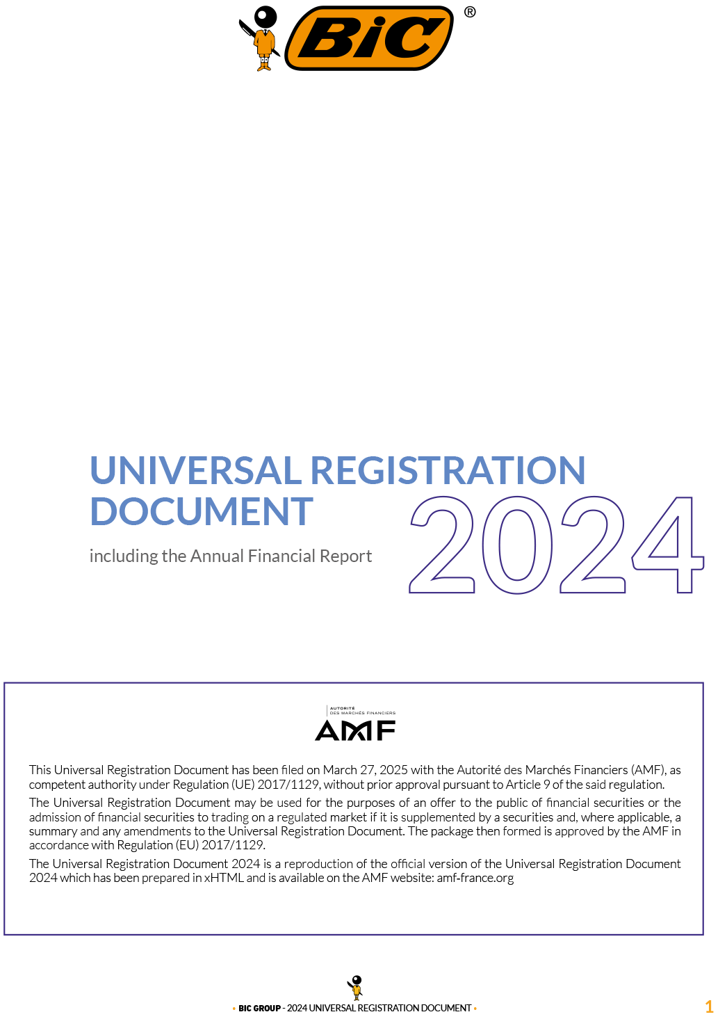 Cross-reference table of the corporate governance report | BIC URD 2024 | BIC